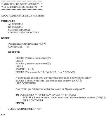 La boucle Répéter jusqu'à [ALGORITHMIQUE ET PROGRAMMATION ]